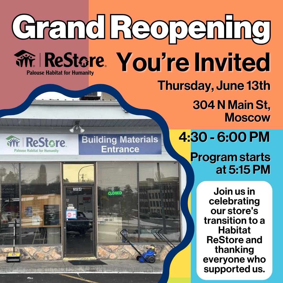 ReStore Grand Reopening - Palouse Habitat for Humanity